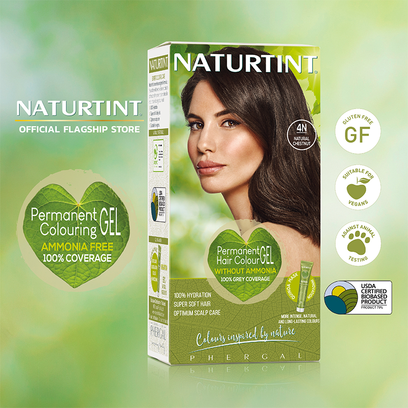 Naturtint (4N Natural Chestnut) เจลเปลี่ยนสีผม ปิดผมขาว จากสารสกัด ...
