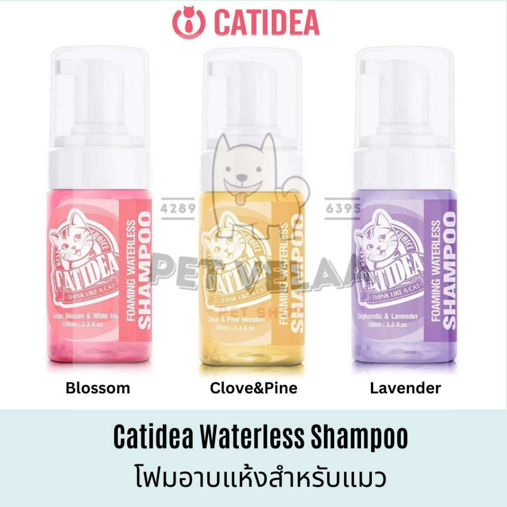 Catidea แชมพูอาบแห้งแมว หอมติดทน ขนนุ่ม ขนาด 100ml ( 1 ขวด) | Shopee Thailand