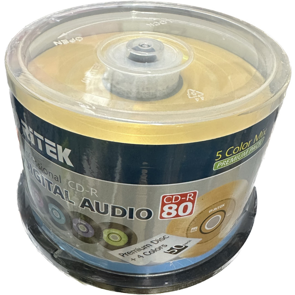 CD-R AUDIO RITEK (ลายแผ่นเสียงคละสี). แพ็ค 50 แผ่น | Shopee Thailand