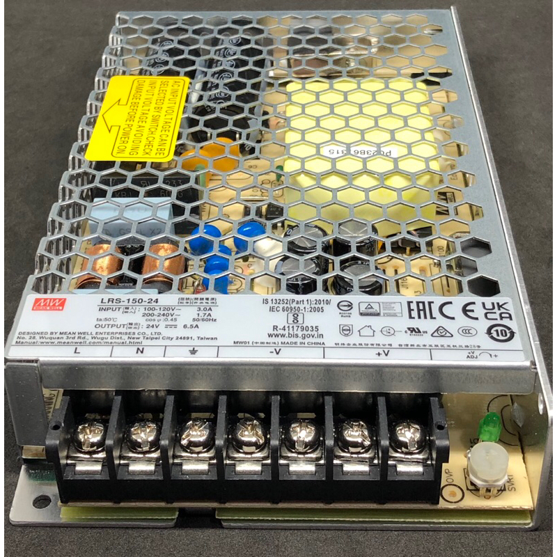 พาวเวอร์ซัพพาย MW MEAN WELL 24v 6.5A 100-240v AC 1.7รับประกัน5ปี ...
