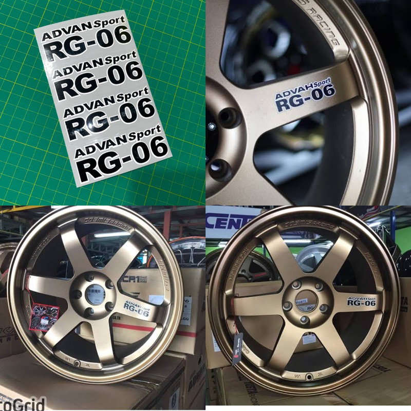 สติกเกอร์ติดแม็กซ์ADVAN RG-06 งาน3Mสะท้อนแสง ติดทนทาน ครบชุด4ล้อ ...