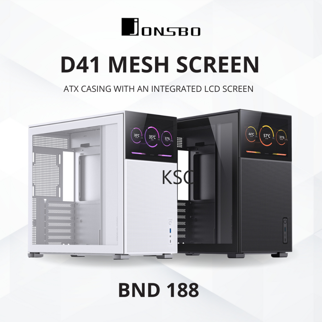 CASE JONSBO D41 MESH Screen Edtion ATX BLACK / WHITE | Shopee Thailand