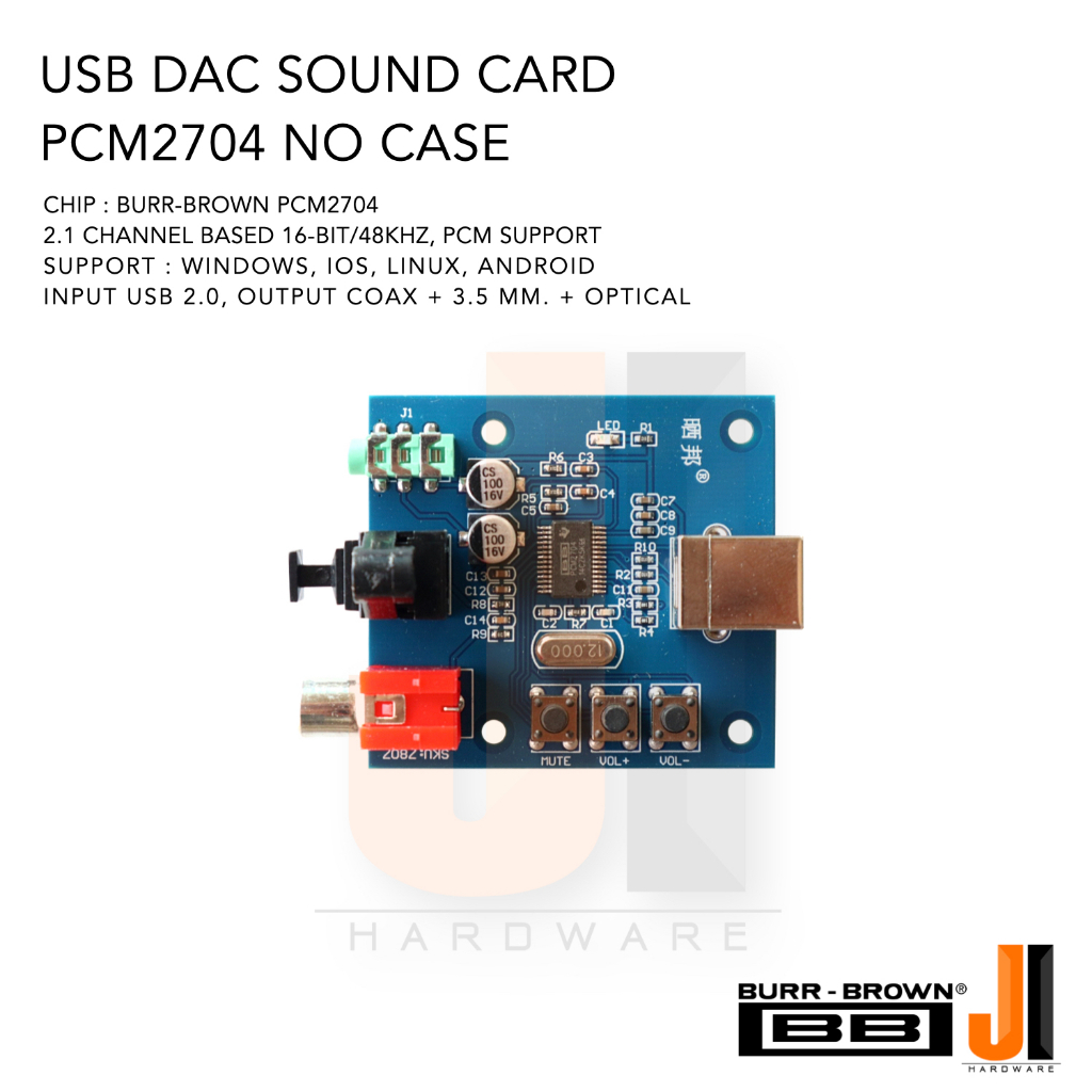 USB DAC sound card PCM2704 ไม่มีเคส สำหรับ PC, Tablet, Laptop, Smart ...