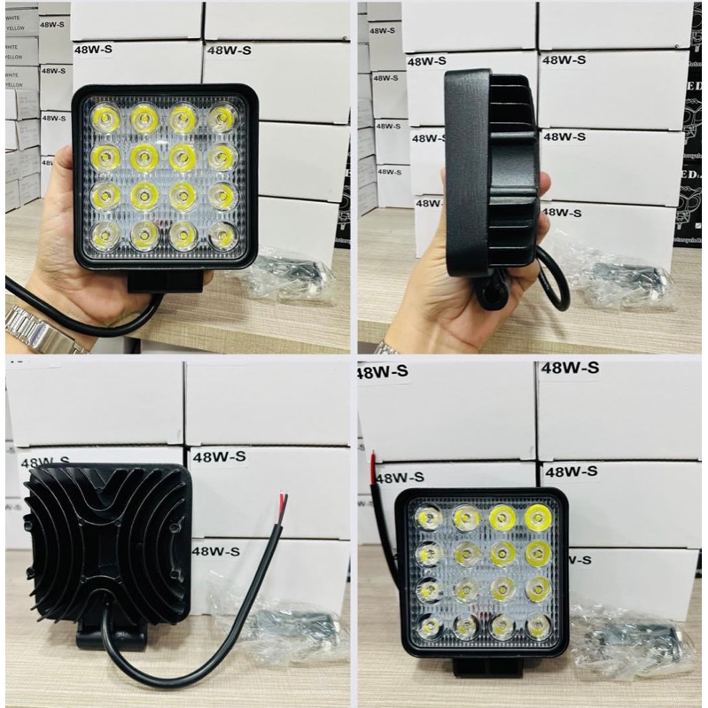 แพ็คคู่ กลม42W led 12-24V เหลี่ยม48W led 12-24V | Shopee Thailand