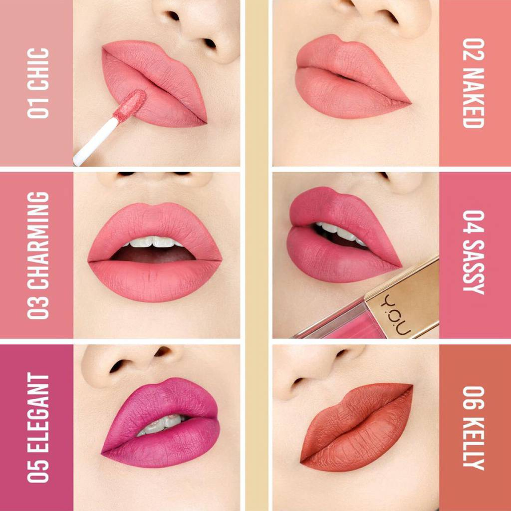 YOU Rouge Velvet Matte Lip Cream 4.5g. ลิปครีมเนื้อเนียน บางเบา แห้ง ...