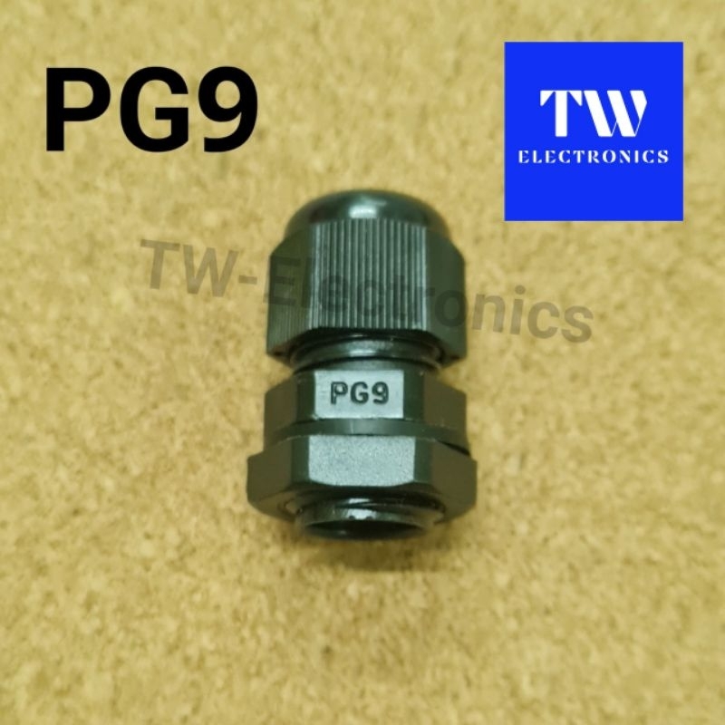 เคเบิลแกลนด์ PG9 สีดำ (มีซีลยาง) เคเบิ้ลแกลนด์PG9 cable gland PG9 ...