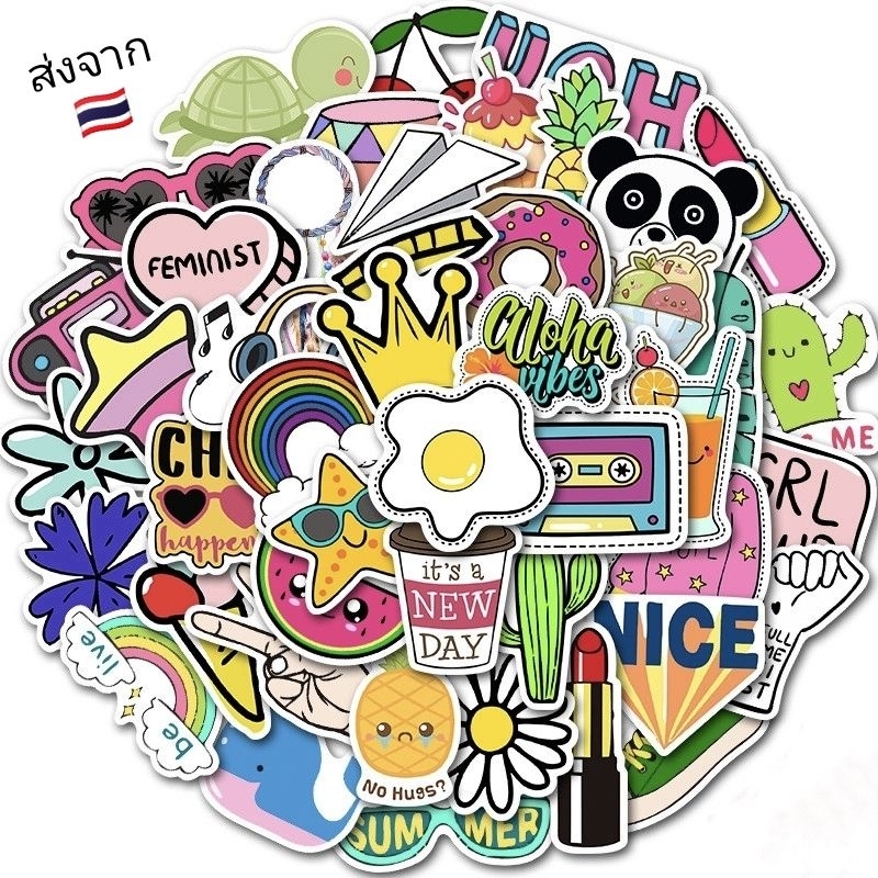 สติ๊กเกอร์VSCO Enjoy Sunshine Sweet Life Series 50Pcs/Set Fashion ...