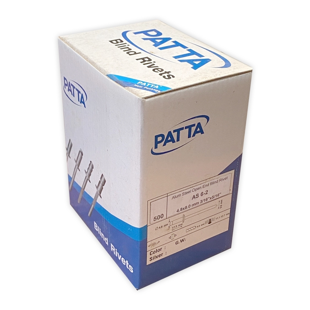 รีเวท เบอร์ 6-2,6-3,6-4,6-5,6-6,6-76-8,6-9 ยี่ห้อ PATTA อลูมิเนียม ...