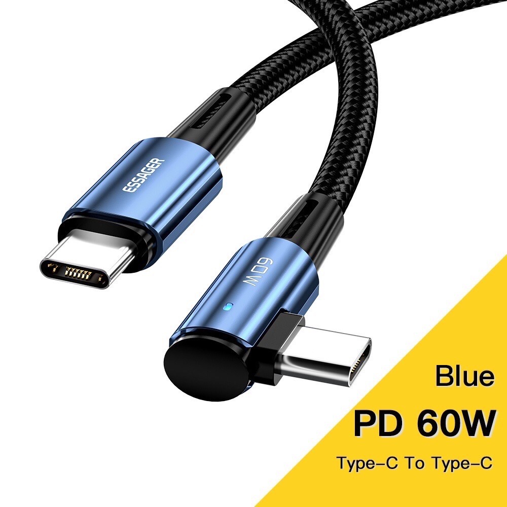 Essager สายชาร์จ USB C เป็น Type C 60W 100W QC4.0 PD30W ชาร์จเร็ว สําหรับ Xiaomi 10 Pro Huawei ...