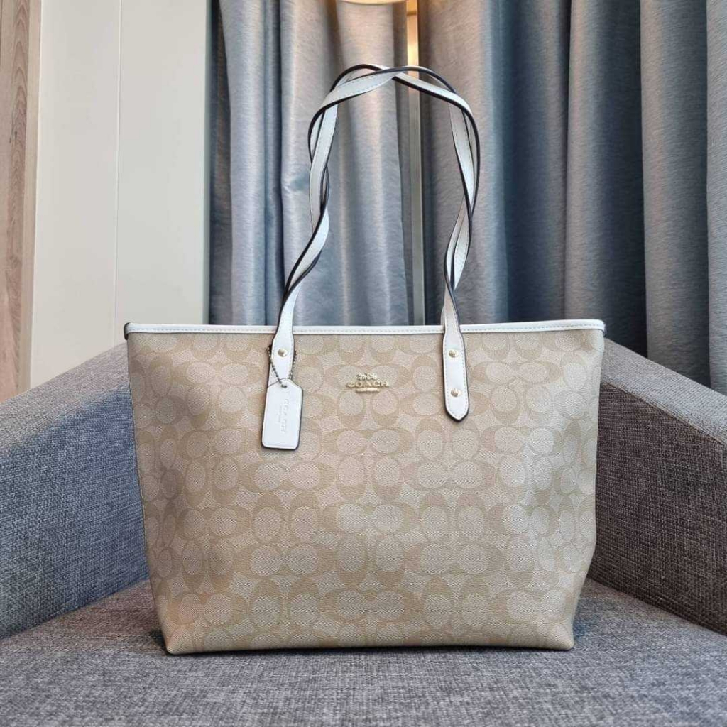 COACH F58292 CITY ZIP TOTE IN SIGNATURE | Shopee Thailand