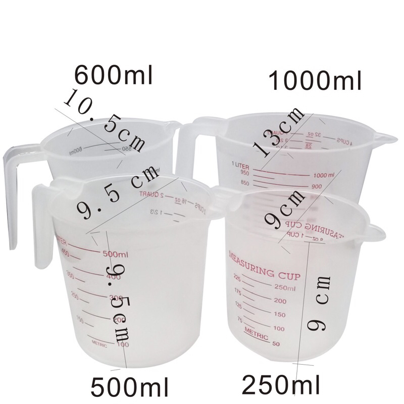 ถูกและดี ถ้วยตวง พลาสติก ถ้วยตวงของเหลว 50-1000 ml | Shopee Thailand