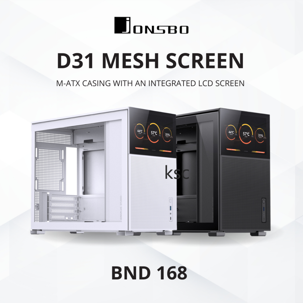 CASE JONSBO D31 MESH Screen Edtion M-ATX BLACK / WHITE | Shopee Thailand