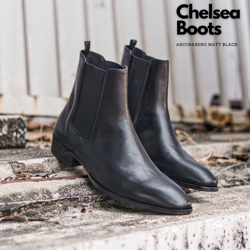 901 Arcobareno Chelsea Boots Matt Black | Shopee Thailand