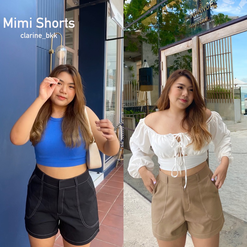 Mimi shorts กางเกงขาสั้นสาวอวบ เอวสูง เป้าไม่ยิ้ม ไซส์ XL - 5XL ...
