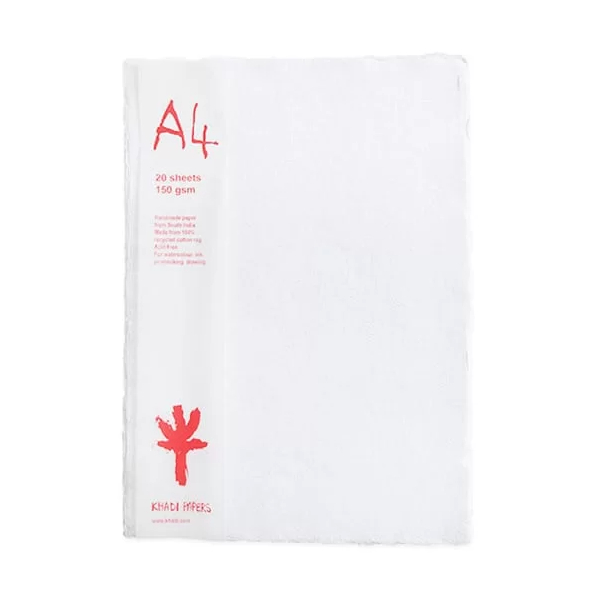 KHADI white 150gsm A4 pack 20 sheets (KA4W) / กระดาษ Artists หนา 150 แก ...