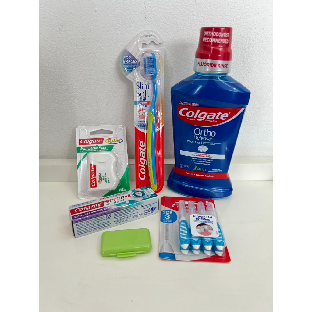 Colgate Orthe Set for Braces เซ็ตแปรงจัดฟันคอลเกตสำหรับคนจัดฟัน ฟรี ยา ...