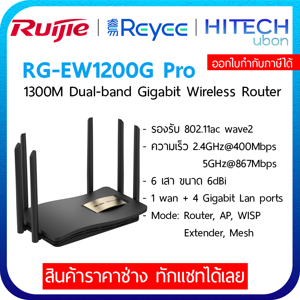 [ประกัน 3 ปี] Ruijie Reyee RG-EW1200G PRO AC1300 Dual-Band Gigabit ...