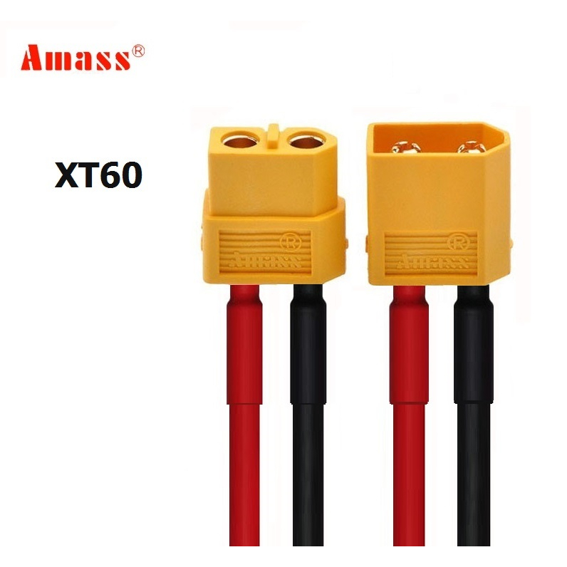[[ส่งจากไทย]] Amass XT60 Plug ,16/14/12awg Silicone Rubber Cable 20 cm. | Shopee Thailand