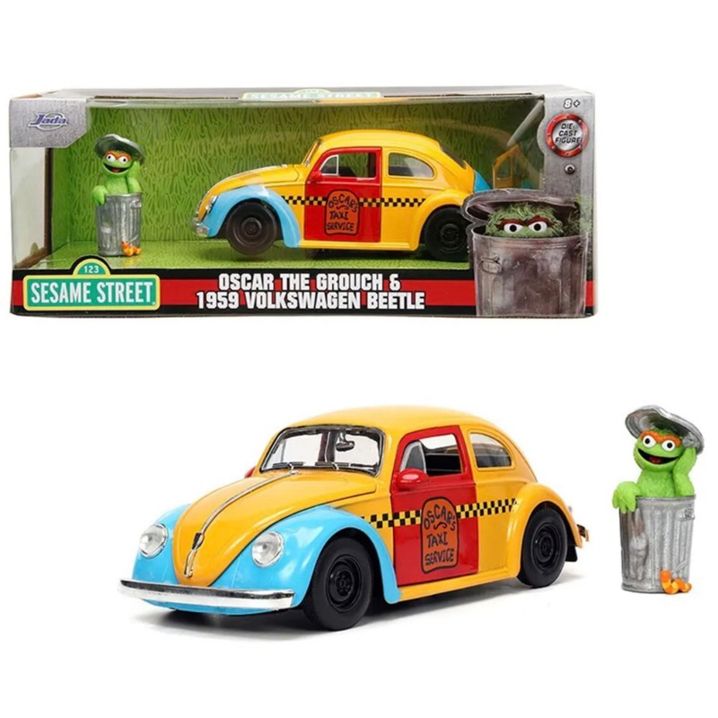 Jada Toys 1:24 scale Sesame Street Oscar Figure Wagen Beetle 1959 ...
