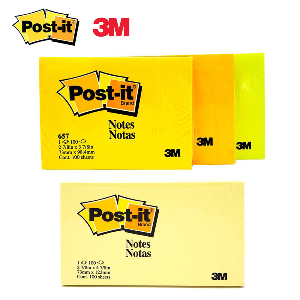 Post-IT 3M กระดาษโพสท์อิท กระดาษโน๊ตมีกาวในตัว No.655 (3x5 นิ้ว) , No.657 (3x4 นิ้ว) [S24 ...