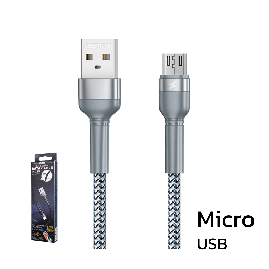 Remax Cable 1M รุ่น RC-124i / RC-124a / RC-124m - สายชาร์โทรศัพท์มือถือ ...