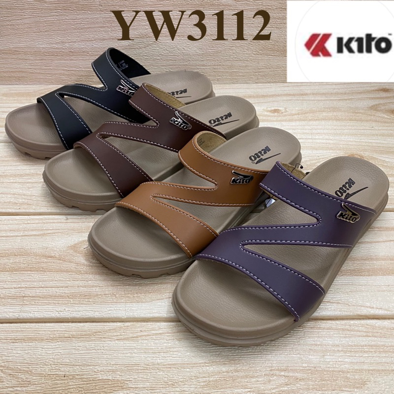 kito YW 3112 รองเท้าแตะสวม (36-39) สีดำ/โกโก้/แทน/มังคุด ยยอ.- | Shopee ...