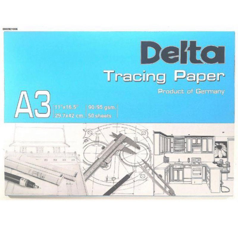 กระดาษไขเขียนแบบ “Delta” หนา 90/95 แกรม ชนิดแผ่นไม่มีกรอบ (A4, A3 ...