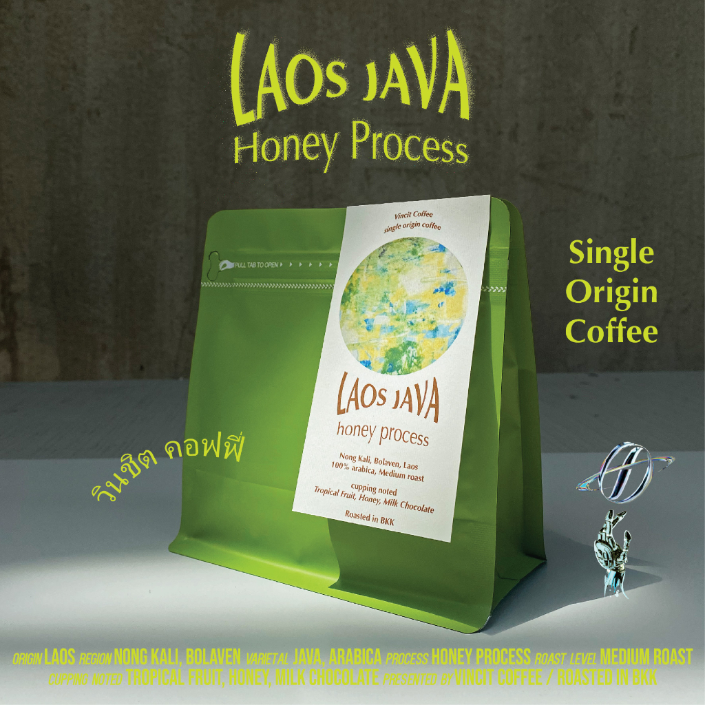 Laos Java Honey process Bolaven กาแฟคั่วสด Vincit coffee medium roast Single Origin | Shopee ...