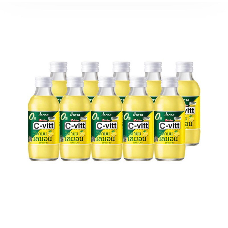 [ถูกที่สุด] C-vitt ซี-วิท วิตามิน เลมอน สูตรน้ำตาล 0% 140 มล. (แพค 10 ขวด) / C-vitt Lemon 0% ...