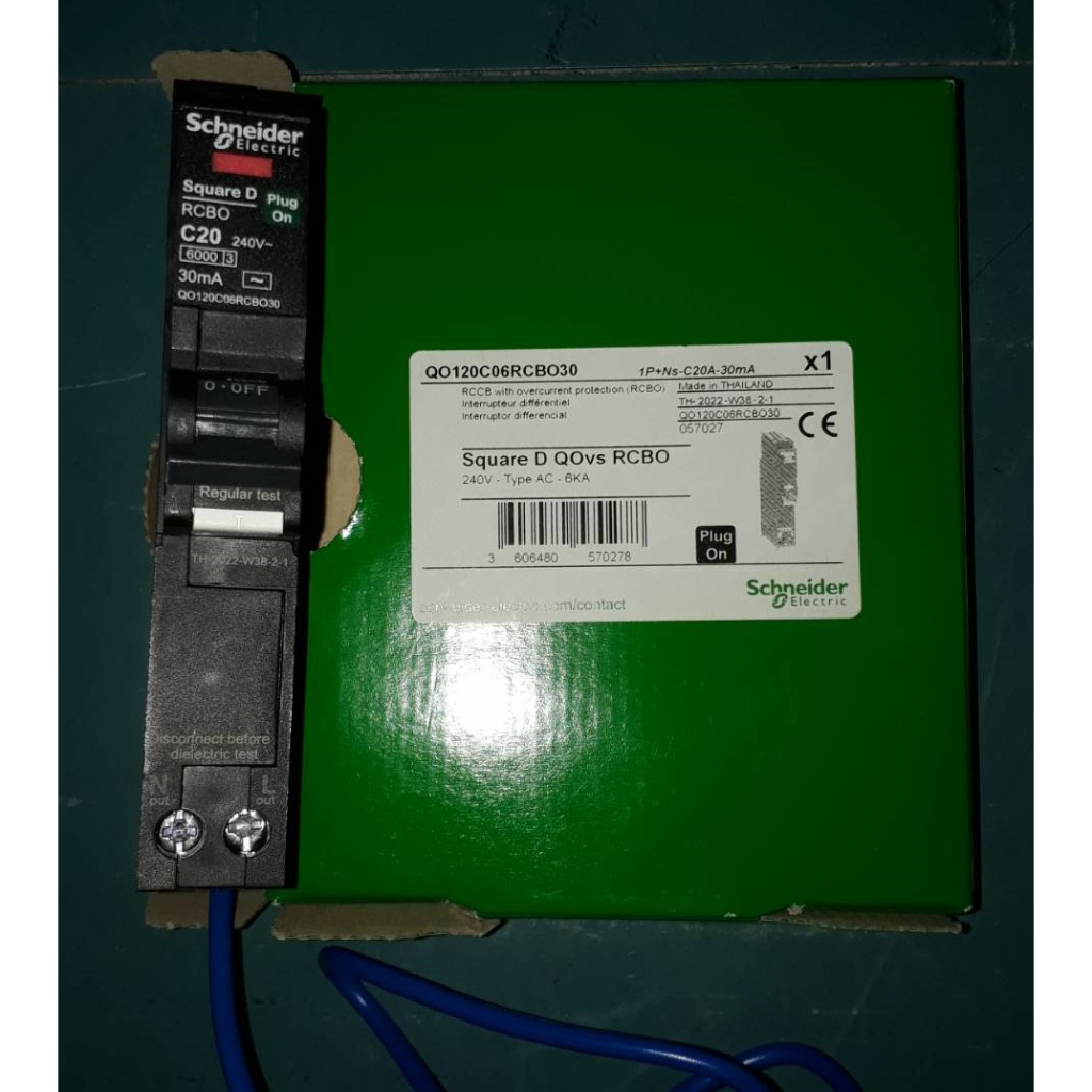 Schneider เบรคเกอร์กันไฟดูด RCBO 20A 1P QO120C06RCBO30 | Shopee Thailand