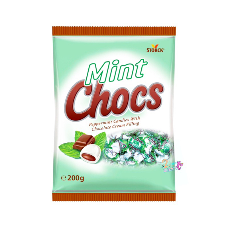 Mint Chocs Candy ลูกอมรสมินต์สอดไส้ช็อกโกแลต 200 กรัม Werther Mint ...