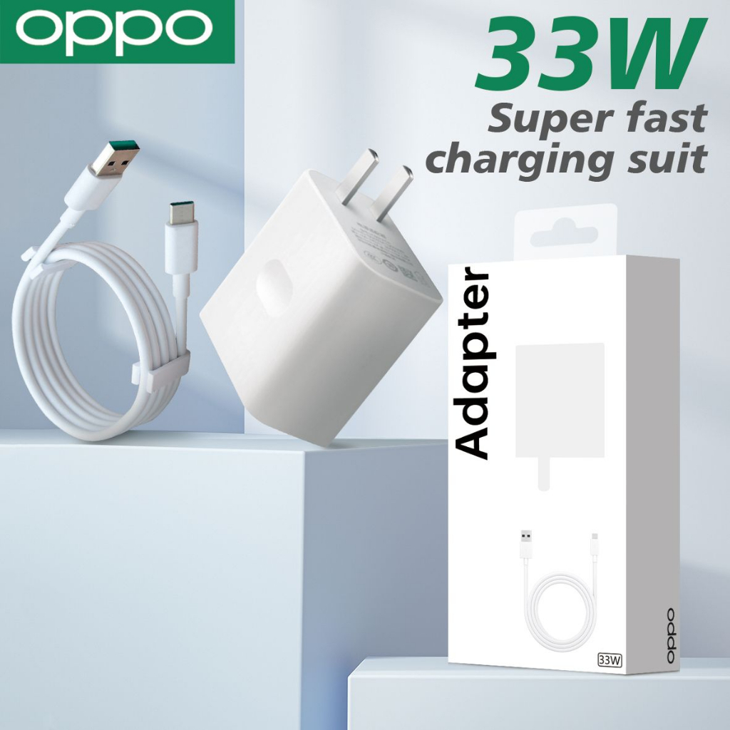 OPPO original 1:1 super adapter vooc 33W + สายชาร์จเร็ว Type-c (รับ ...