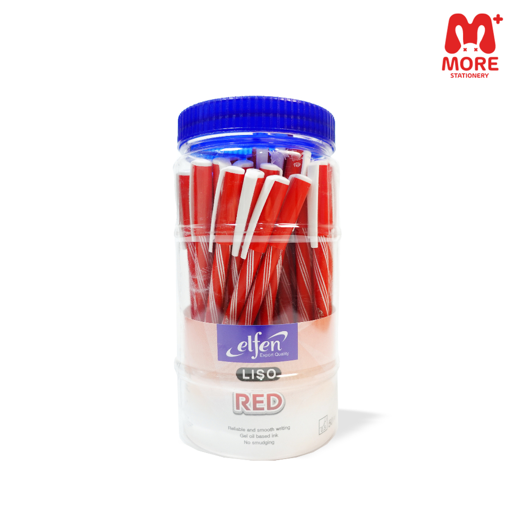 Elfen (เอลเฟน) ปากกาลูกลื่น ขนาด 0.5 mm. รุ่น Liso ลิโซ่ (กระปุก 50 ...