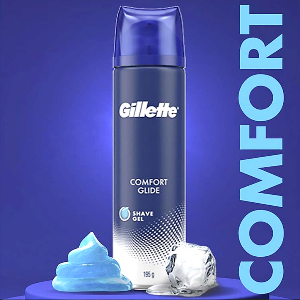 Gillette Shave Gel Comfort Glide 195g เจลโฟมโกนหนวดสูตรพิเศษสินค้านำเข้าจากออสเตรเลียของแท้พร้อม ...