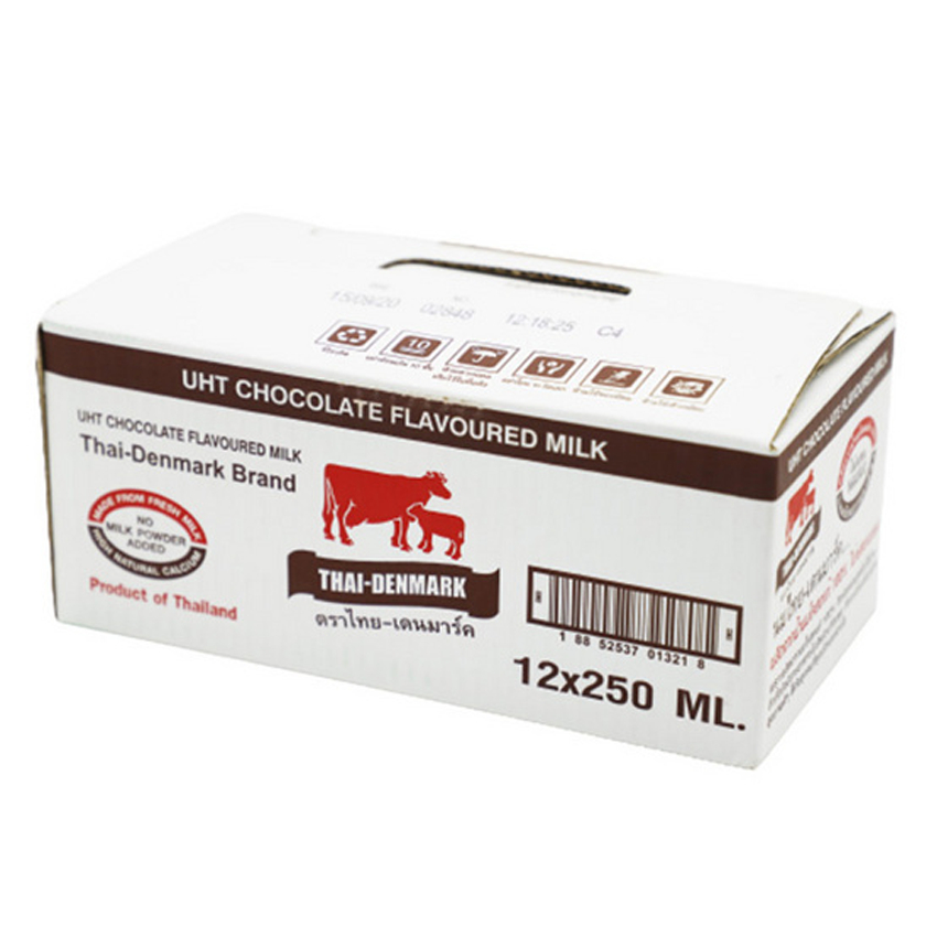 ไทย-เดนมาร์ค นมยูเอชที รสช็อกโกแลต 250 มล. X 12 กล่อง THAI-DENMARK UHT CHOCOLATE MILK 250 ML. X ...