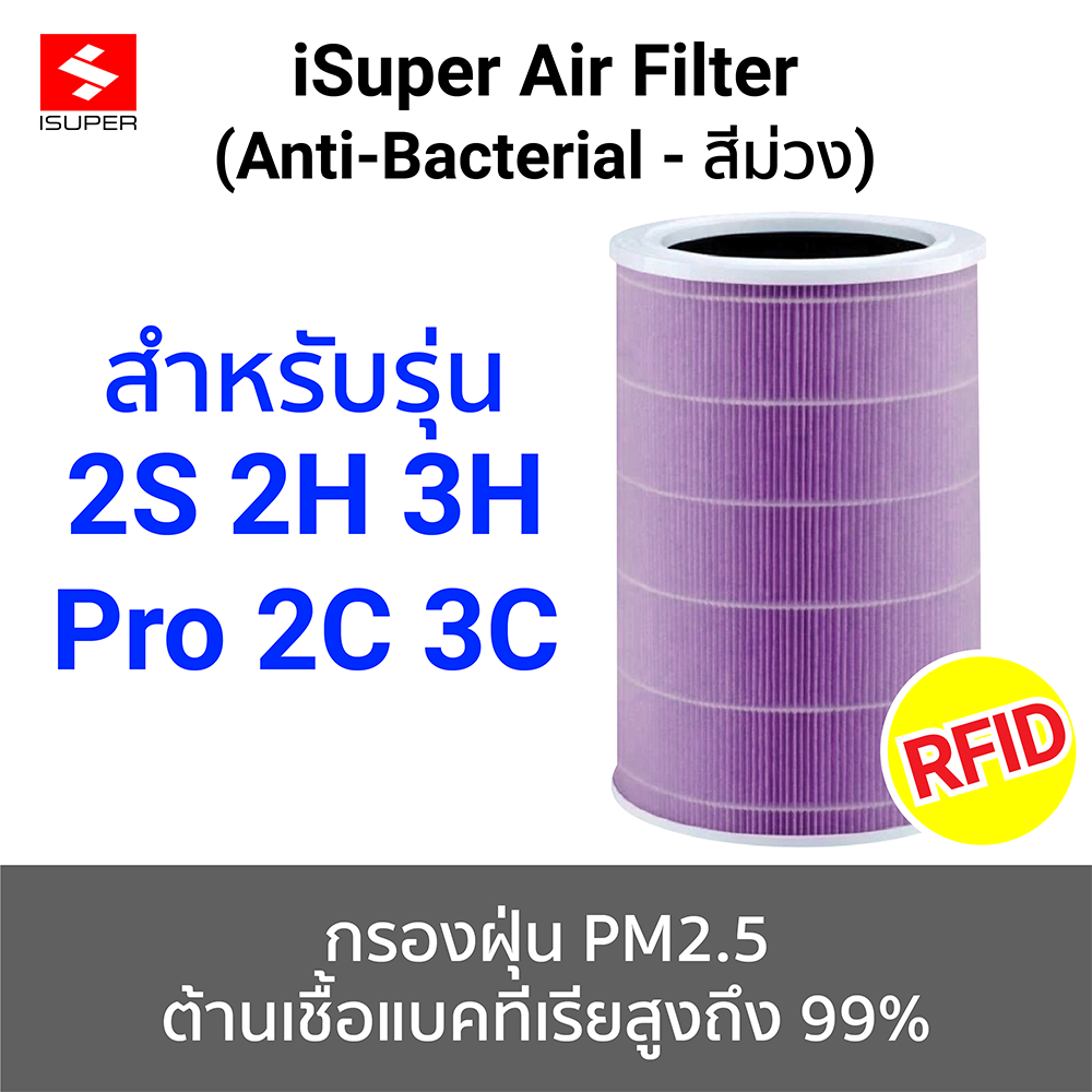 [539 ดูโค้ดรูป 2] iSUPER ไส้กรอง RFID สำหรับ Air Purifier Filter 2C 2H ...