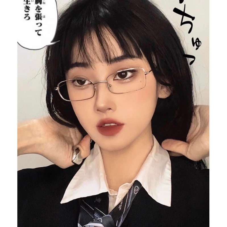 สินค้าพร้อมส่งจากไทย ️ (V03) แว่นตาแฟชั่น นักเรียน JK Y2K สีเงิน น่ารักมาก สามารถใส่ได้ทั้งชาย ...