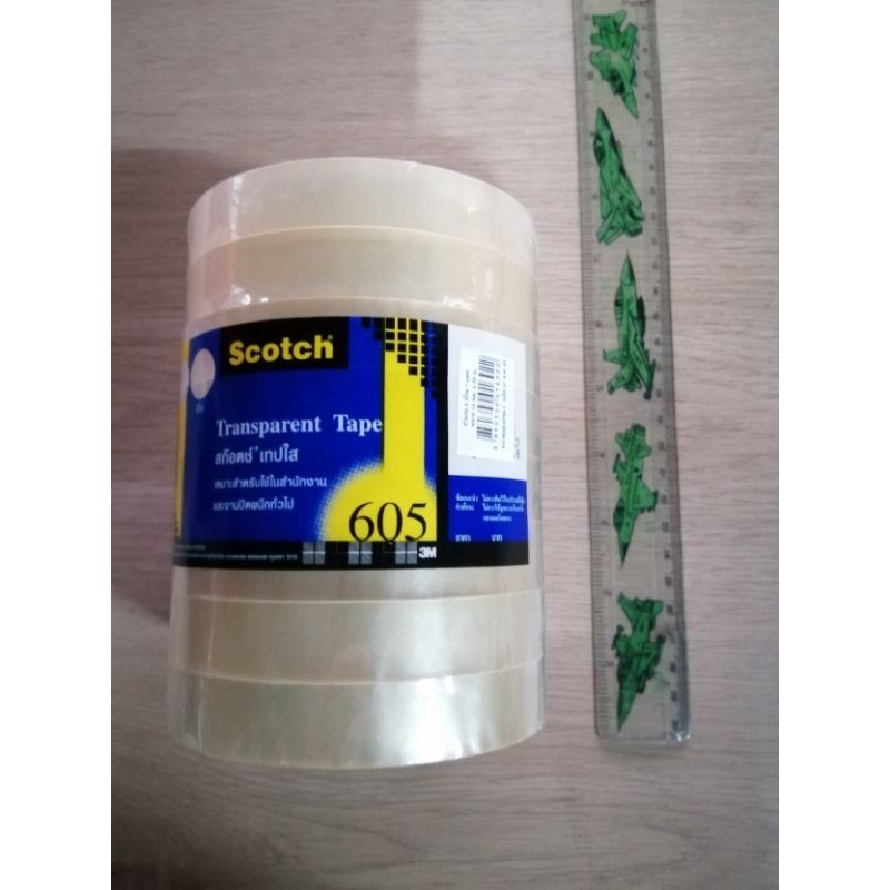 เทป ใส 3M Scotch รุ่น 605 ขนาด 18 มม.x 66 ม. แกนใหญ่ 3 นิ้ว (1x8 ม้วน ...