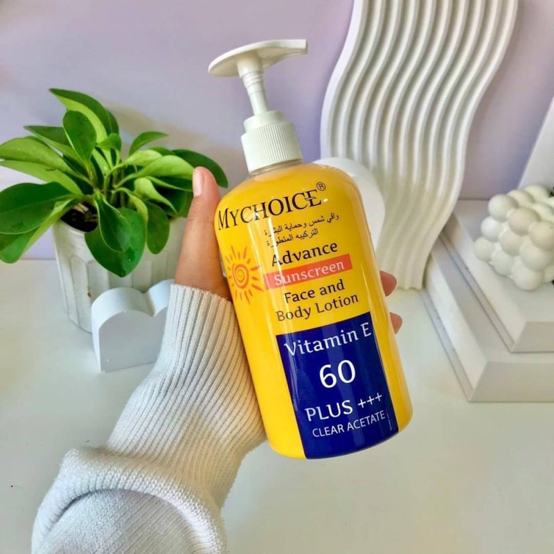 กันแดดมายช้อยส์ ขวดปั๊ม 450 กรัม Mychoice sunscreen SPF50 vitamin E 60 ...