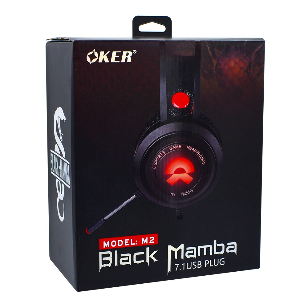 หูฟัง OKER M2 Headphone Black Mamba Gaming Headset 7.1 หูฟังเกมมิ่ง ...