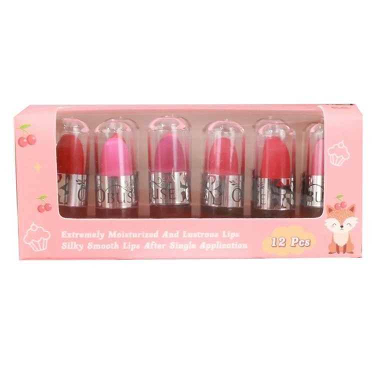 (OB-1244N) เซตลิปจิ๋ว 12 แท่ง โอบิวซ์ OBUSE Mini Lipstick Moisturized ...