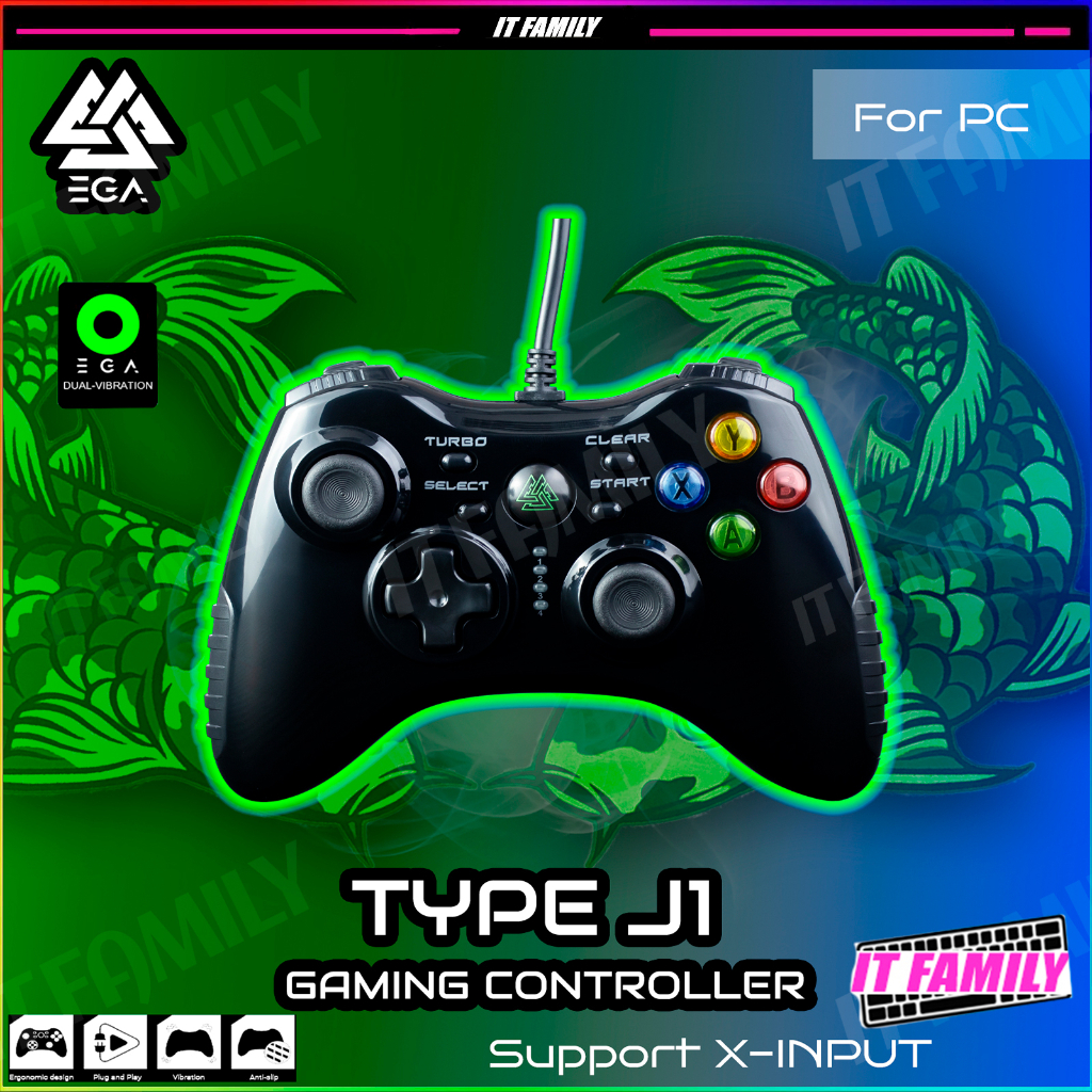 จอยเกมส์ EGA TYPE-J1 JOY CONTROLLER จอย USB PC X-INPUT ★★ประกันศูนย์ 2 ...