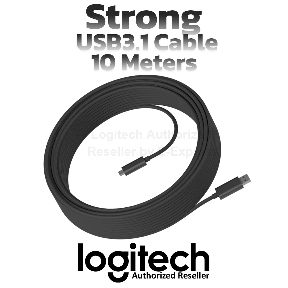 Logitech STRONG USB 3.1 CABLE 10M (USB-A to C) สายยูเอสบี ยาว 10 เมตร ...
