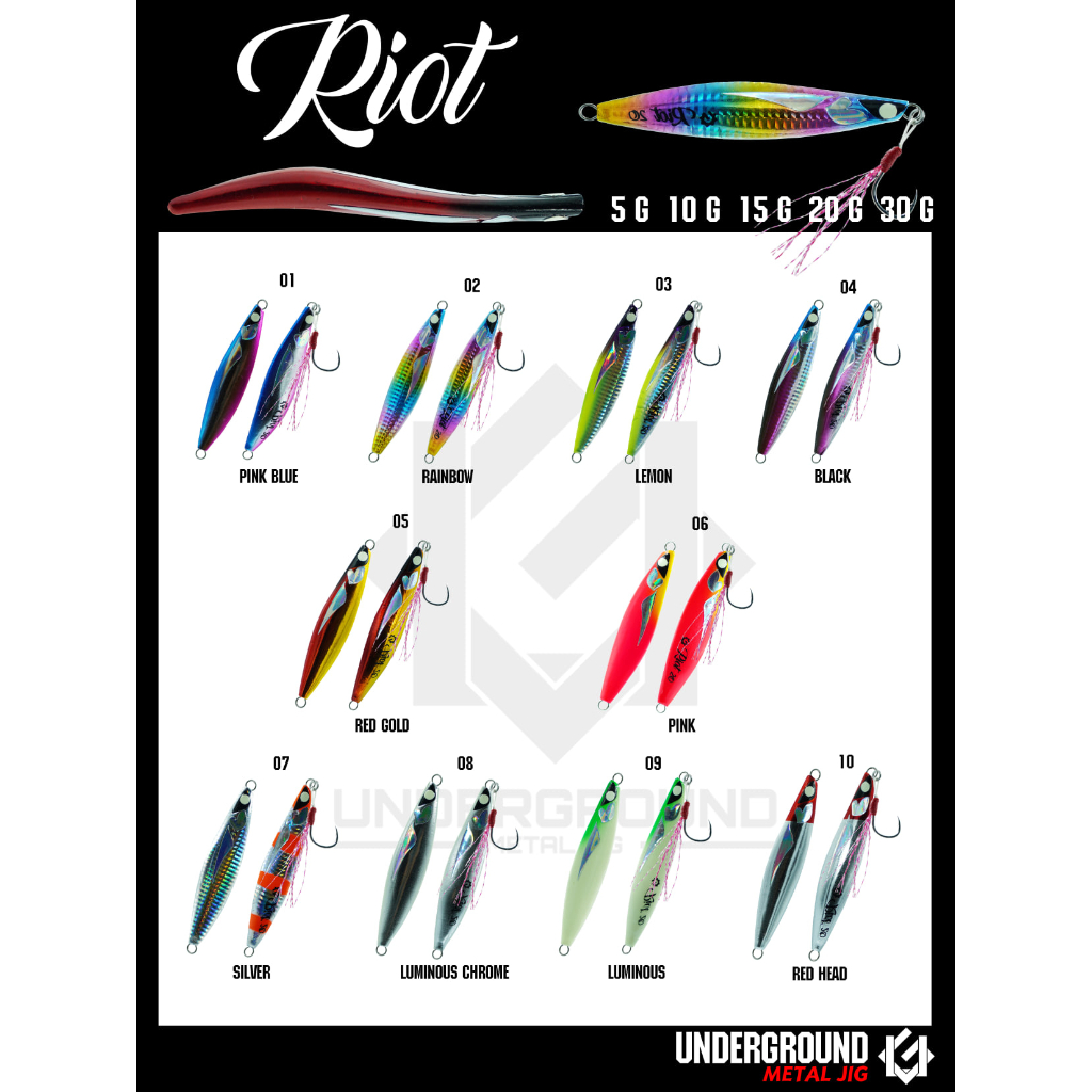 เหยื่อตกปลา เหยื่อไมโครจิ๊ก Underground Riot 5-30 กรัม | Shopee Thailand