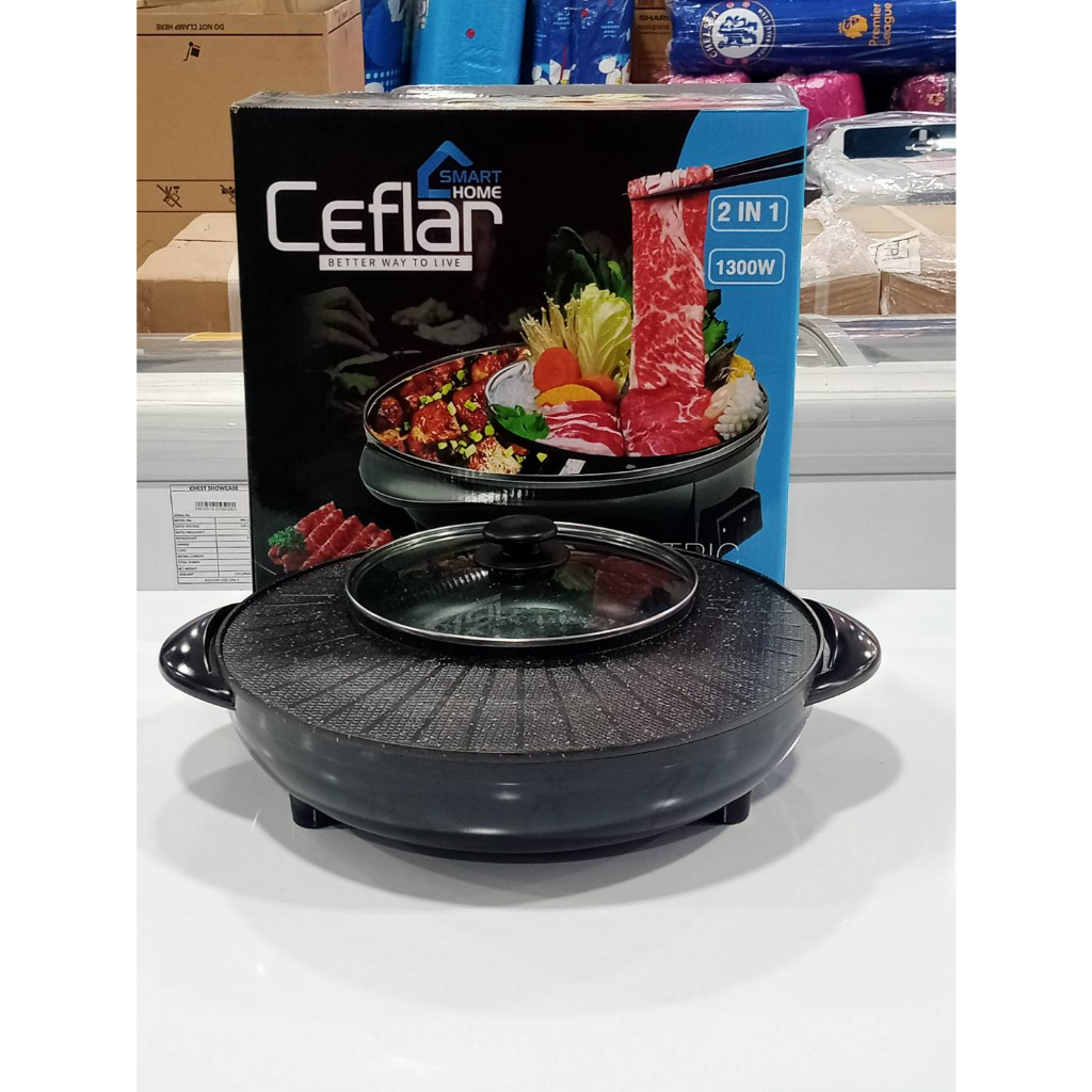 กระทะปิ้งย่างและหม้อชาบูไฟฟ้า Ceflar 2IN1 รุ่น FBB402A รับประกันแผ่นทำความร้อน 1ปี | Shopee Thailand