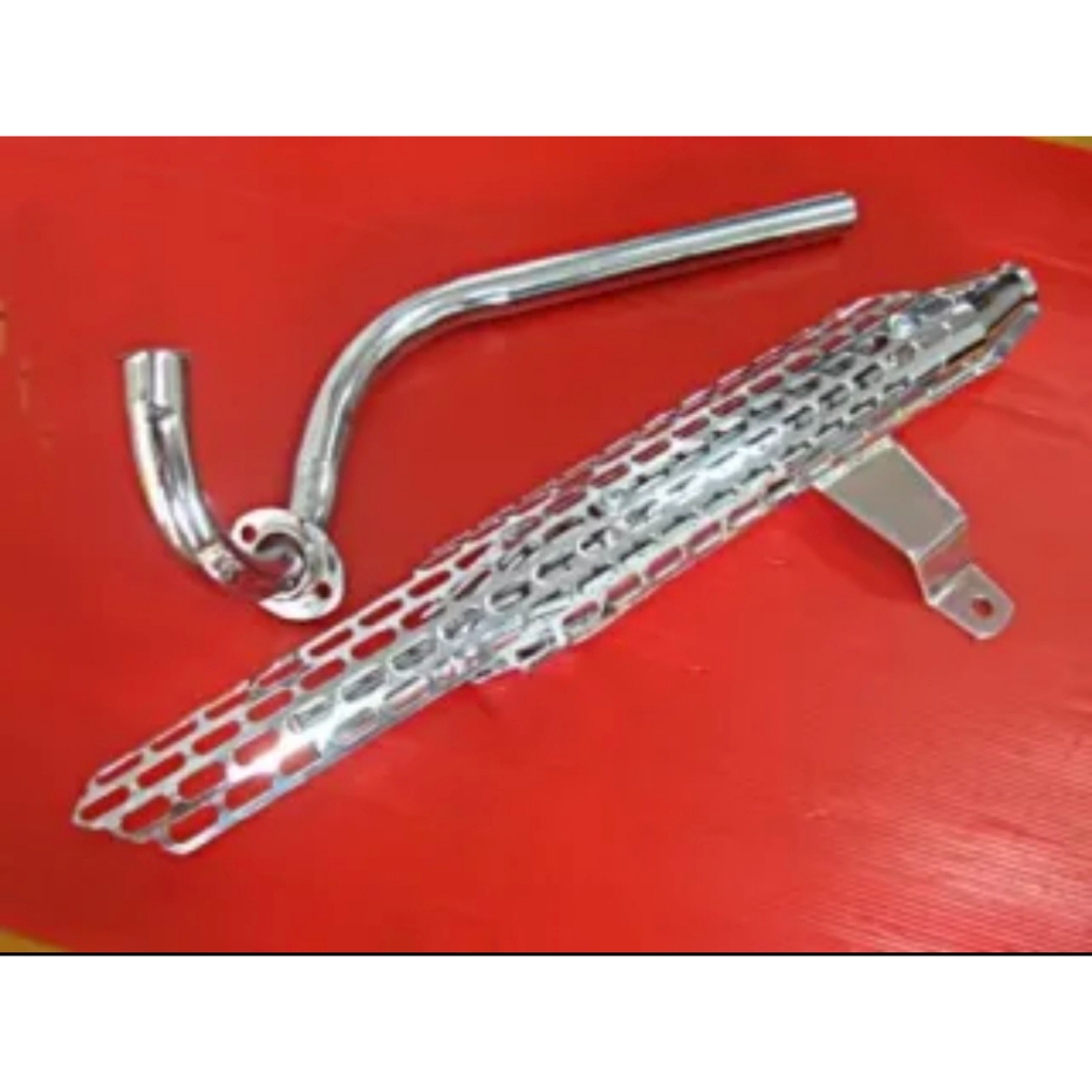 EXHAUST PIPE MUFFLER with HEADER EXHAUST PIPE "CHROME" SET Fit For ...