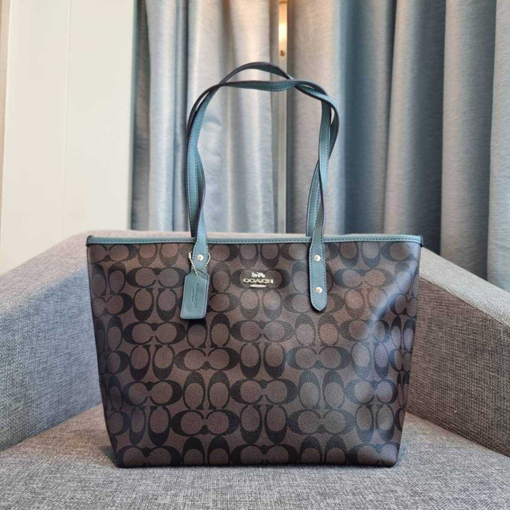 COACH F58292 CITY ZIP TOTE IN SIGNATURE | Shopee Thailand