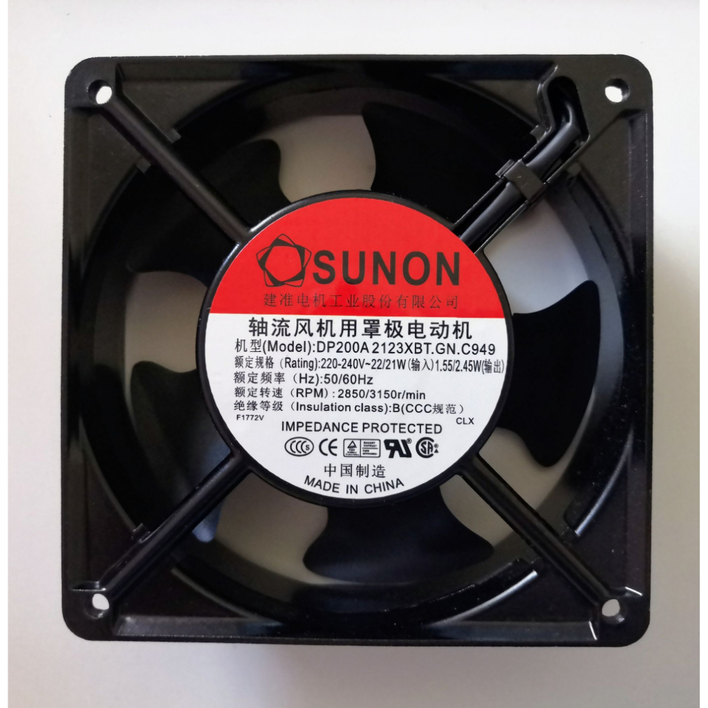 พัดลมระบายอากาศ #DP200A-2123XBT.GN #DP200A-2123XBL ยี่ห้อ #SUNON ขนาด120mm(W) x 120mm(L) x 38mm ...