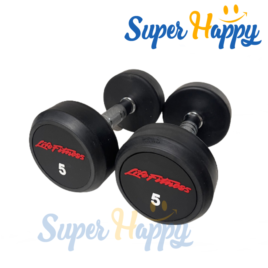 ดัมเบลกลมหุ้มยาง (5 KG 2 ชิ้น/1 คู่) ดัมเบลหุ้มยาง Life Fitness | Shopee Thailand