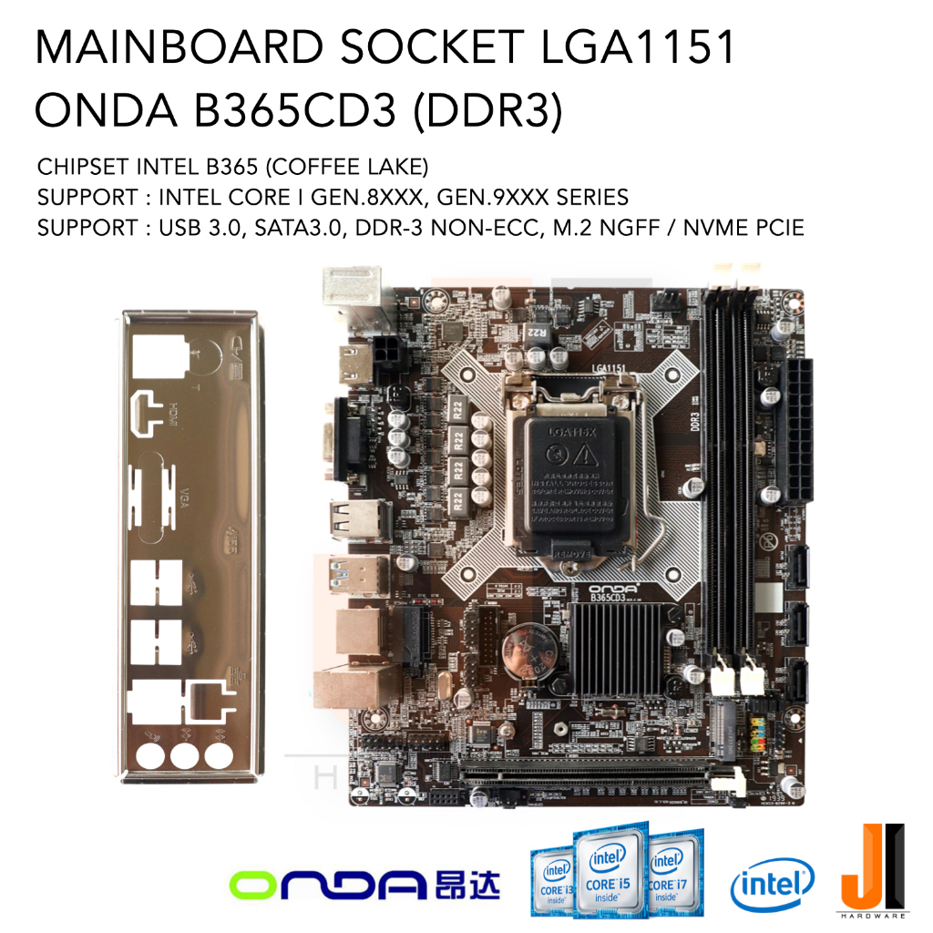 Mainboard Onda B365CD3 LGA1151 (DDR3) รองรับ Core i Gen.8XXX และ Gen ...